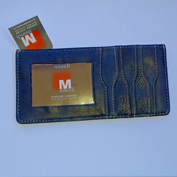 mundi | Bags | New Mundi Black Flat Genuine Leather Wallet With Credit ...